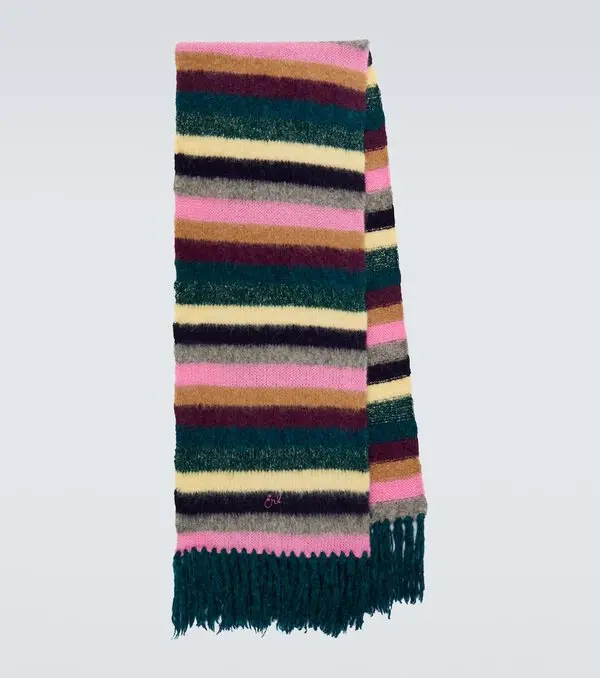 ERL Striped Alpaca Wool And Mohair-blend Scarf