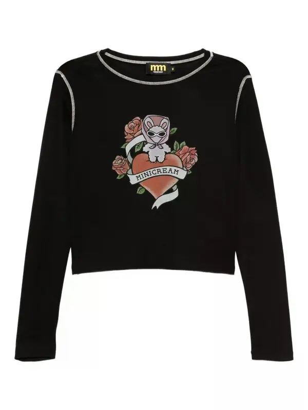 MINI CREAM Logo-print T-shirt - Black