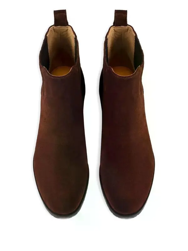 DOUCAL'S Suede Elastic-panel Ankle Boots - Brown