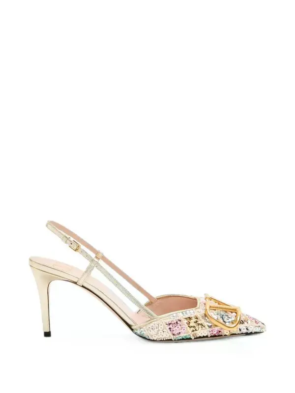 Valentino Garavani Embellished Slingback Pumps - Neutrals