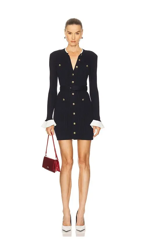 SELF-PORTRAIT Viscose Knit Mini Dress