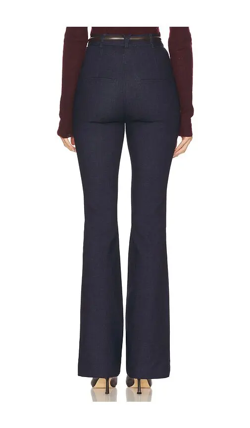 Veronica Beard Gracie Flare Leg Trousers With Belt - Blue