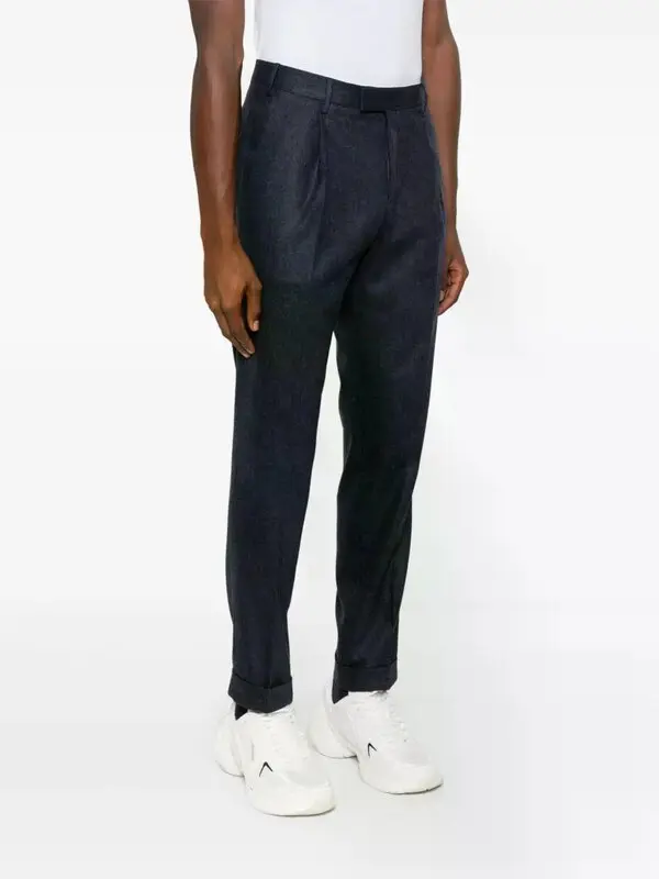 PT TORINO Pleated Slim-fit Trousers - Blue