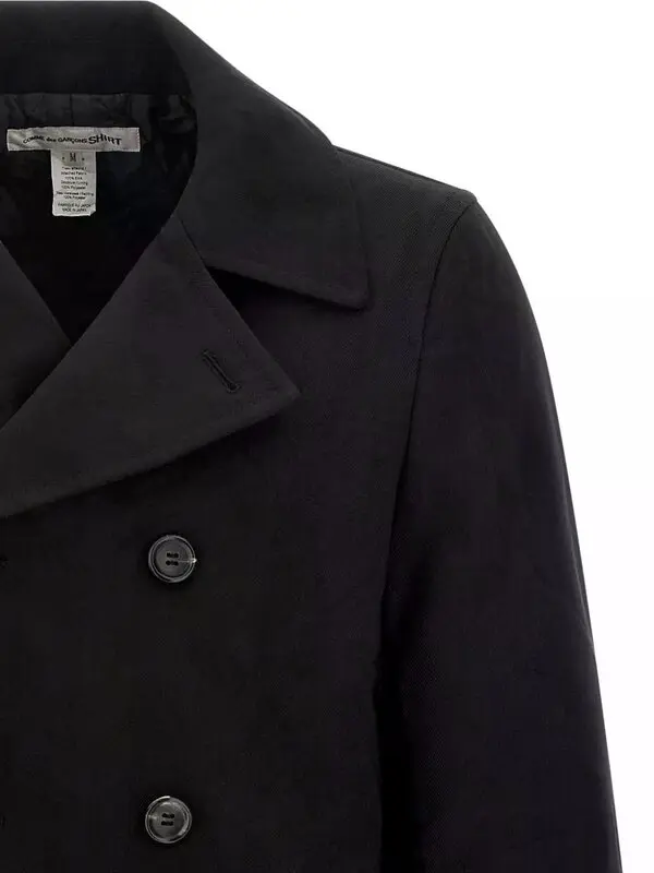 Comme Des Garçons Double-breasted Coat With Patch Pockets