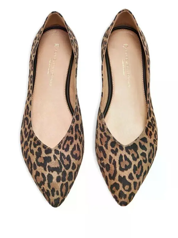 HOUSE OF BALLERINAS Leopard-print Pointed-toe Flats
