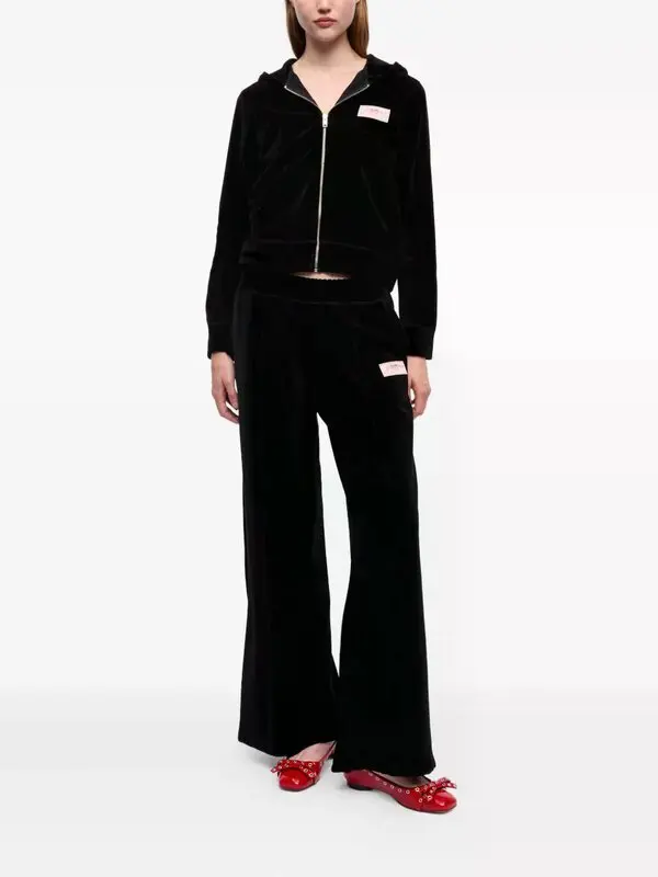 GANNI Velour Zip-up Hoodie
