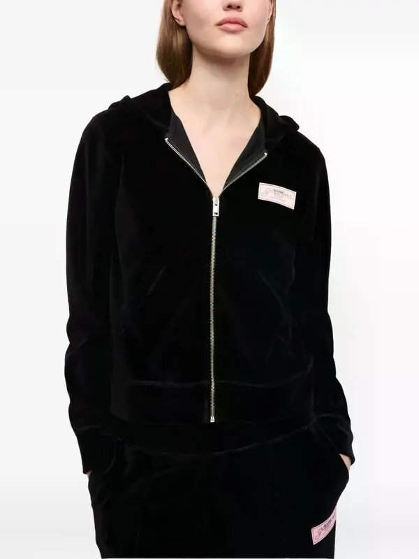GANNI Velour Zip-up Hoodie