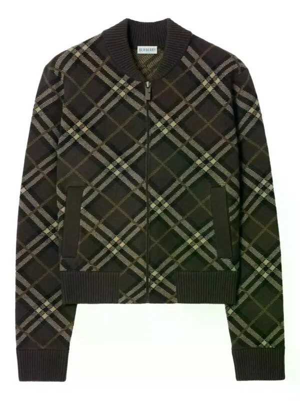 Burberry Check Zip-up Bomber Jacket