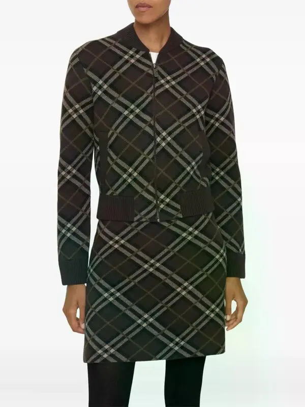 Burberry Check Zip-up Bomber Jacket