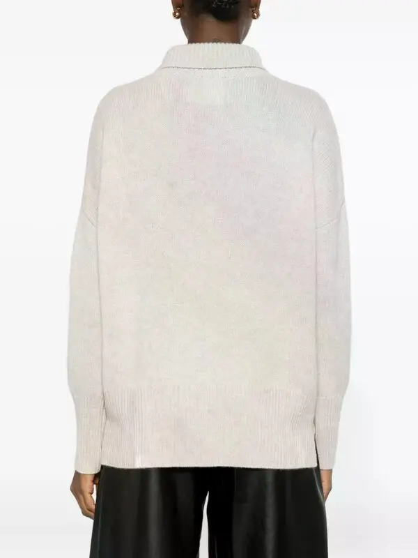 LISA YANG High-neck Ribbed Sweater