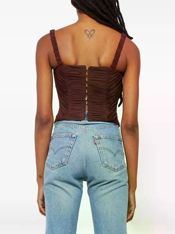DION LEE Smocked Corset Top