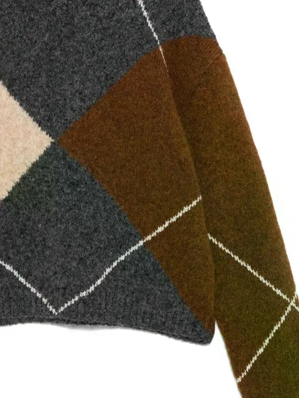 SEMICOUTURE Argyle-pattern Wool Sweater
