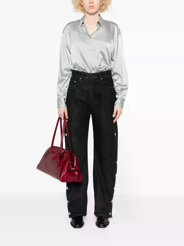 FORTE_FORTE Satin Shirt With Classic Collar