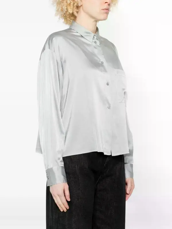 FORTE_FORTE Satin Shirt With Classic Collar