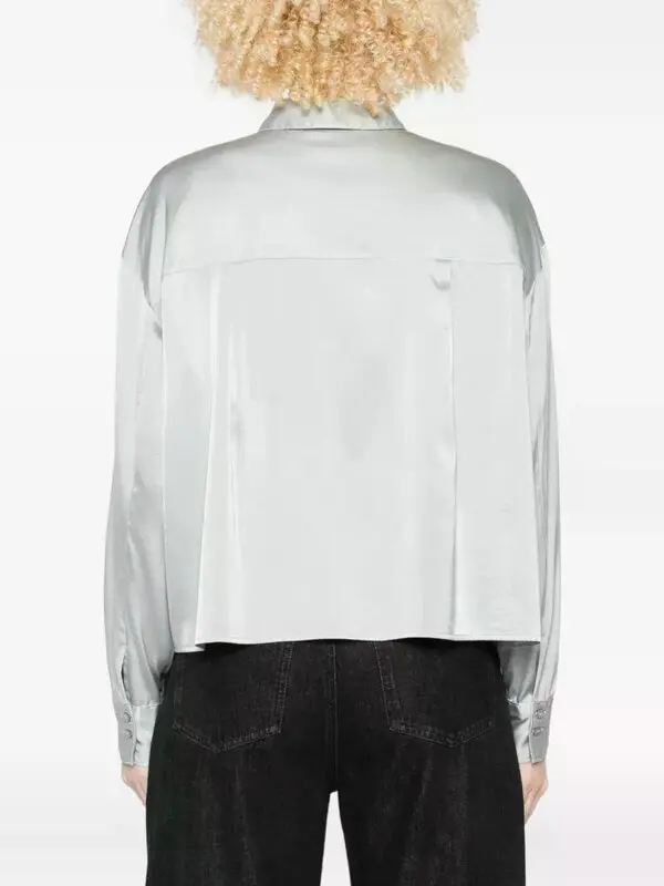 FORTE_FORTE Satin Shirt With Classic Collar
