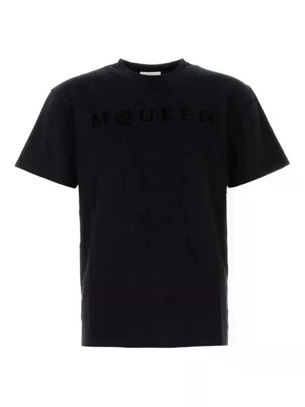 Alexander McQueen Cotton T-shirt With Logo Detail - Black