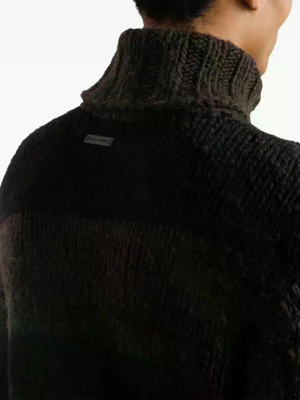 Dolce & Gabbana Striped Roll-neck Sweater - Brown