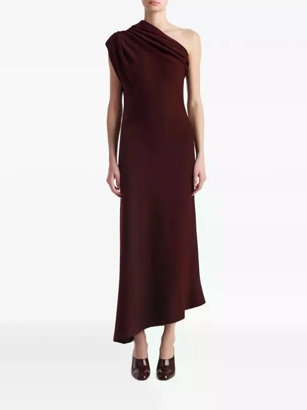 Khaite Draped One-shoulder Dress - Red