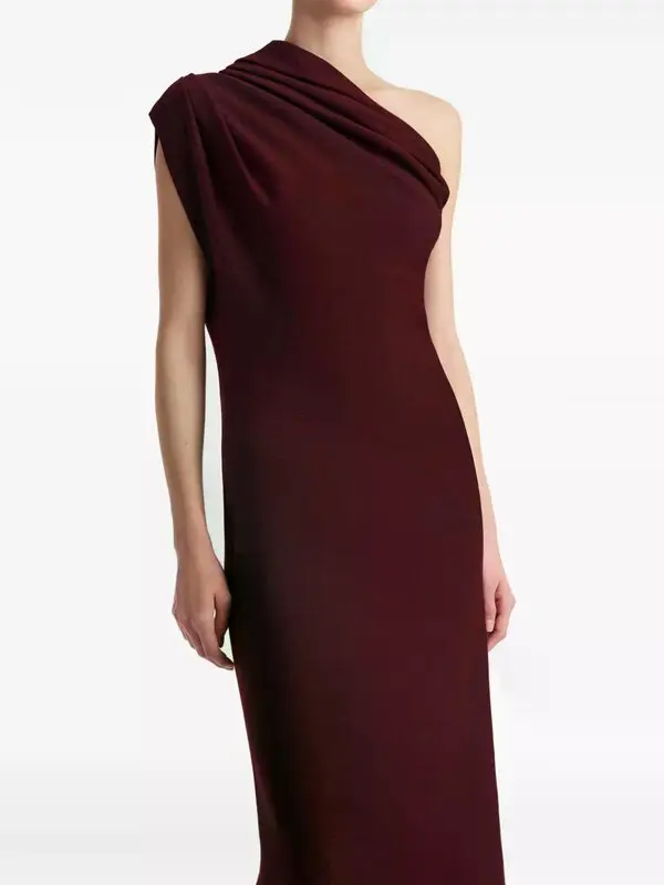 Khaite Draped One-shoulder Dress - Red
