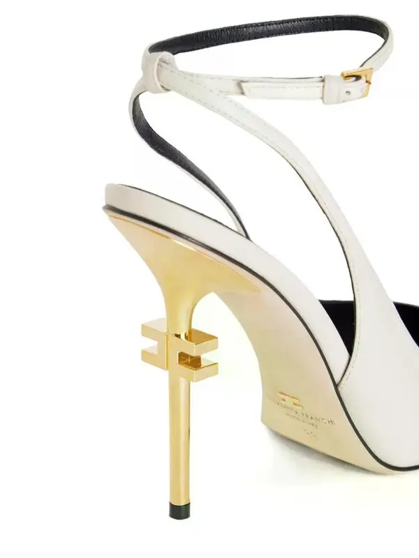 Elisabetta Franchi Slingback Falcon In Nappa And Gros-grain