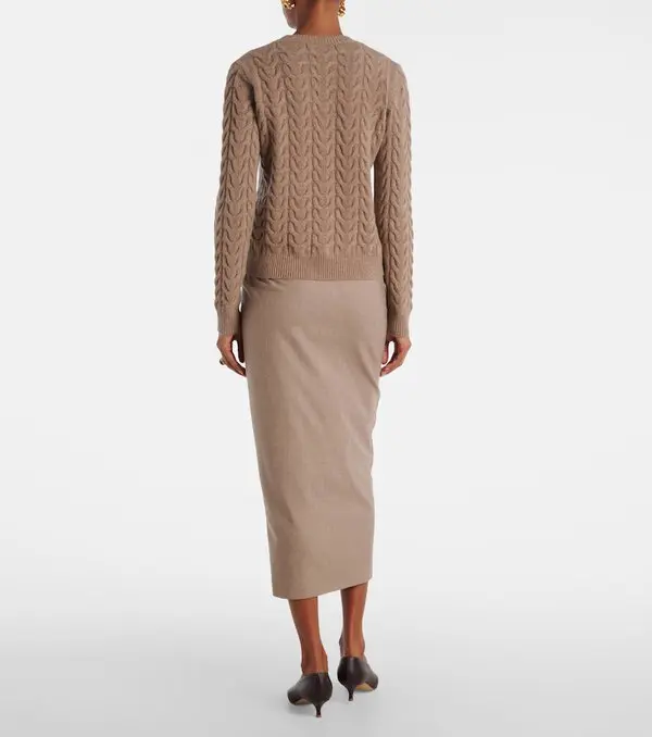 Max Mara Aramis Cable-knit Cashmere Sweater - Brown