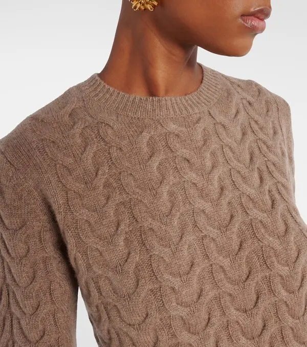 Max Mara Aramis Cable-knit Cashmere Sweater - Brown