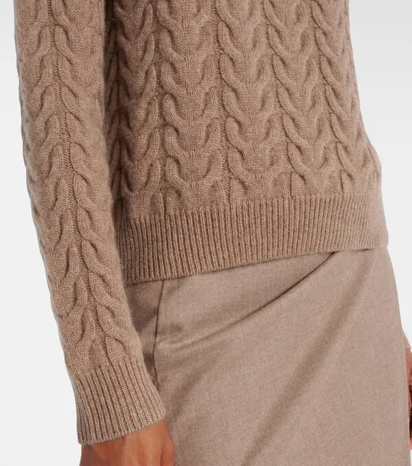 Max Mara Aramis Cable-knit Cashmere Sweater - Brown