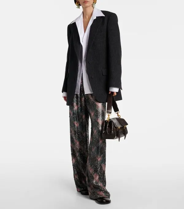 Dries Van Noten Pinstripe Wool Blazer