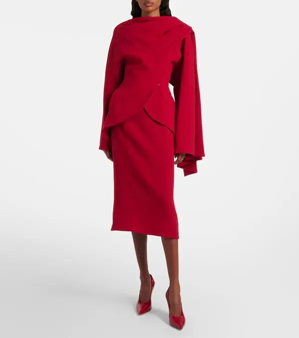 MUGLER Re/edit Virgin Wool High-rise Pencil Skirt