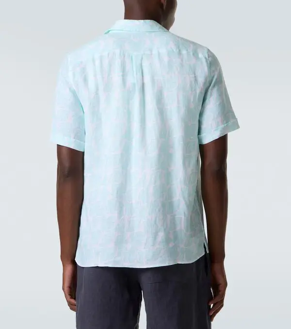Vilebrequin Charli Floral Linen Bowling Shirt - Green