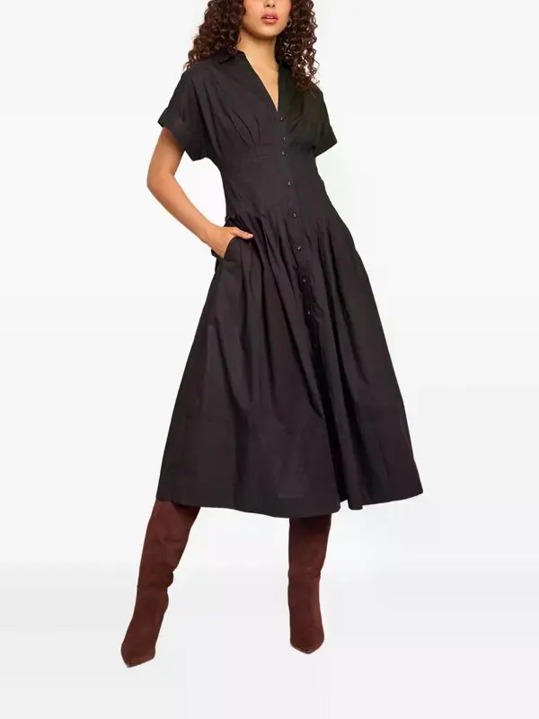 Cara Cara Nash Midi Dress With Button-up Front - Black