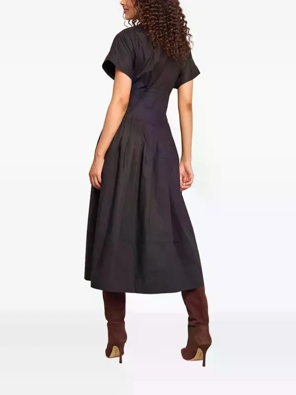 Cara Cara Nash Midi Dress With Button-up Front - Black