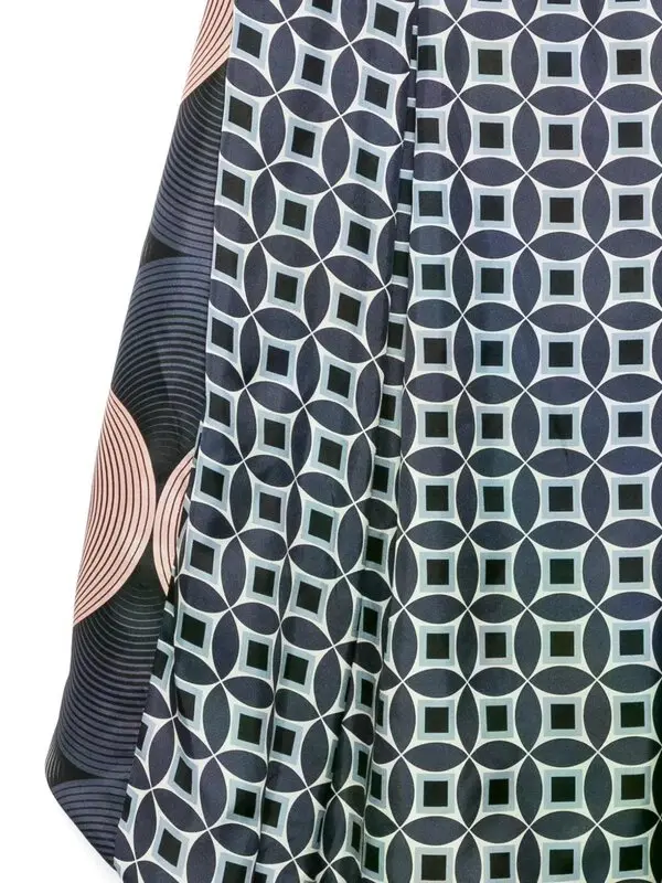 Biyan Printed Silk Skirt - Blue