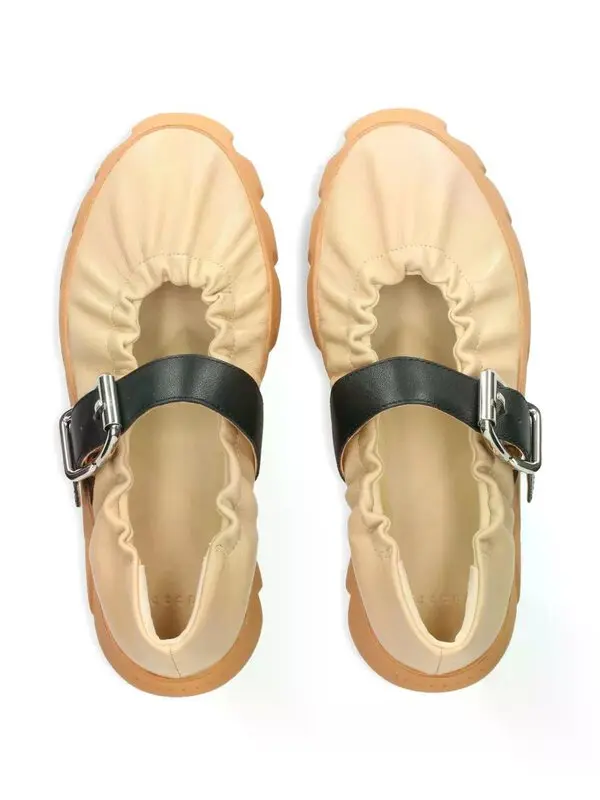 4CCCCEES Tura Cove Ballerinas With Buckle Strap - Neutrals