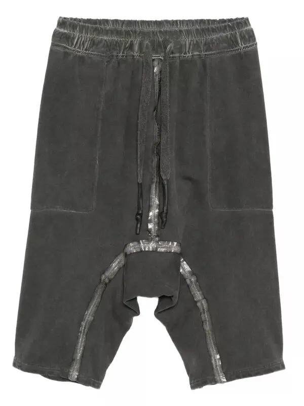 69 Drop-crotch Drawstring Shorts - Grey
