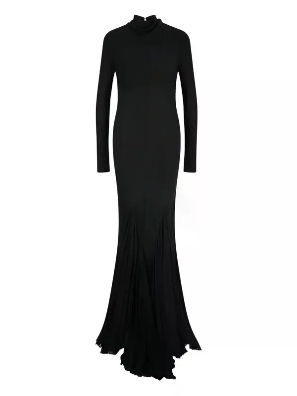 Khaite Pleated Silk Maxi Dress