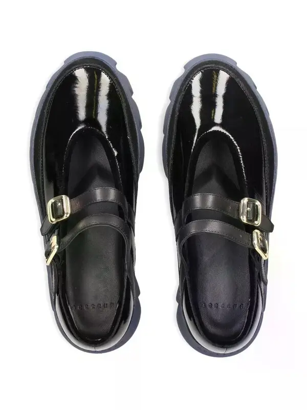 4CCCCEES Double-buckle Patent Leather Mary Jane Pumps