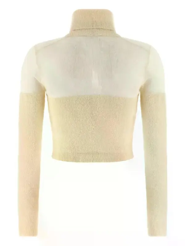 Elisabetta Franchi Cropped Turtleneck Sweater With Metal Logo Detail
