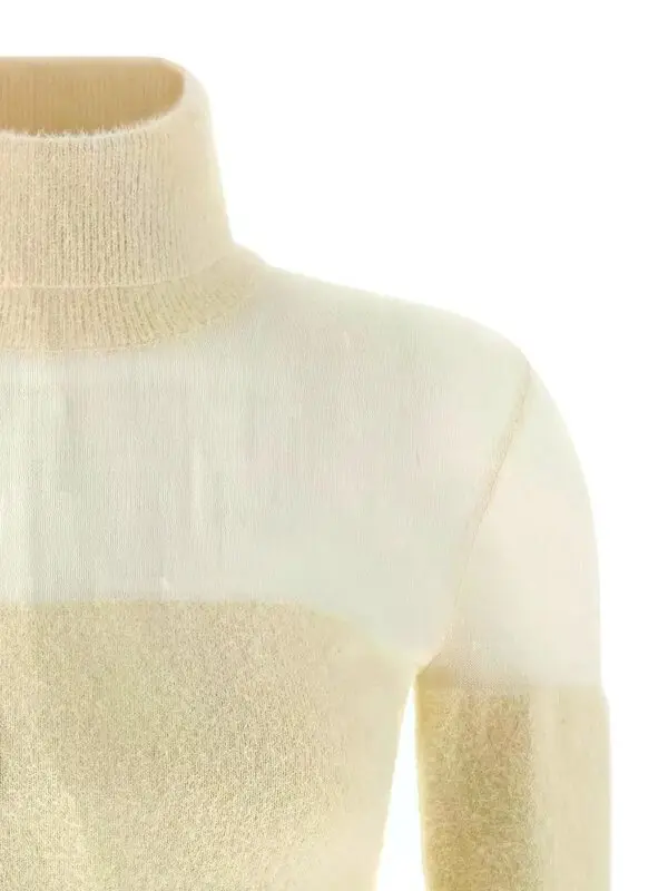 Elisabetta Franchi Cropped Turtleneck Sweater With Metal Logo Detail