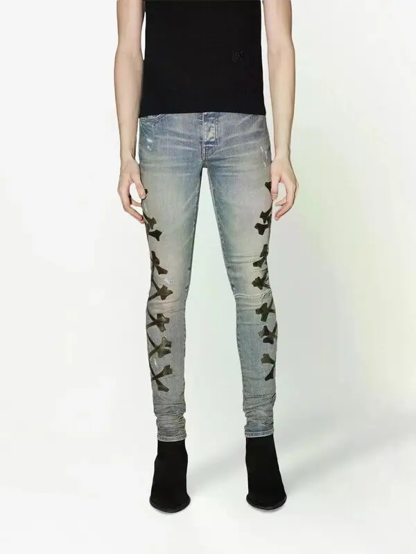 Amiri Camo Bones Skinny Jeans