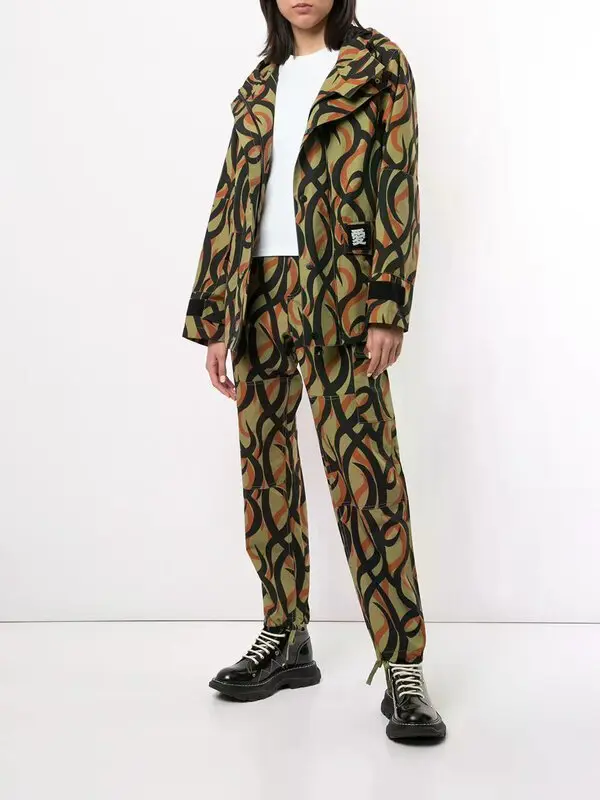 PORTS V Abstract Print Straight-leg Trousers