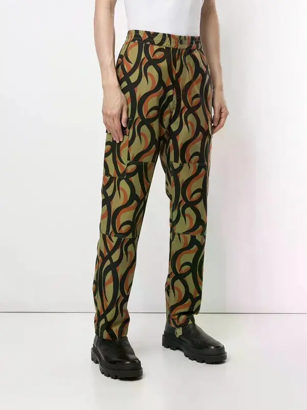 PORTS V Abstract Print Straight-leg Trousers