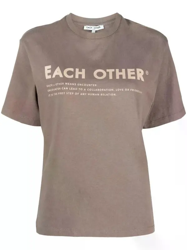 Each X Other Logo-print Cotton T-shirt - Brown