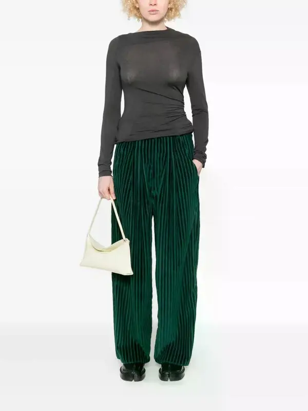 NIU Draped Side-ruched Long Sleeve Sweater
