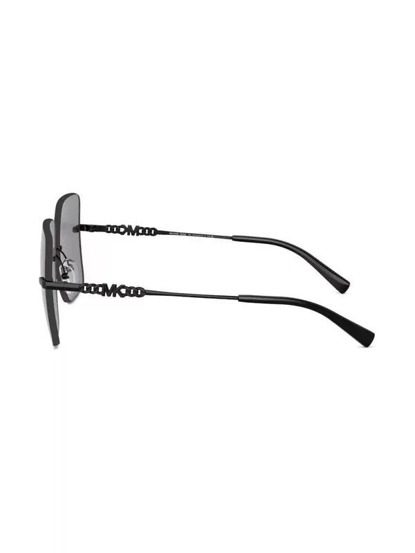 Michael Kors Rimless Square Frame Sunglasses With Chain-link Trim