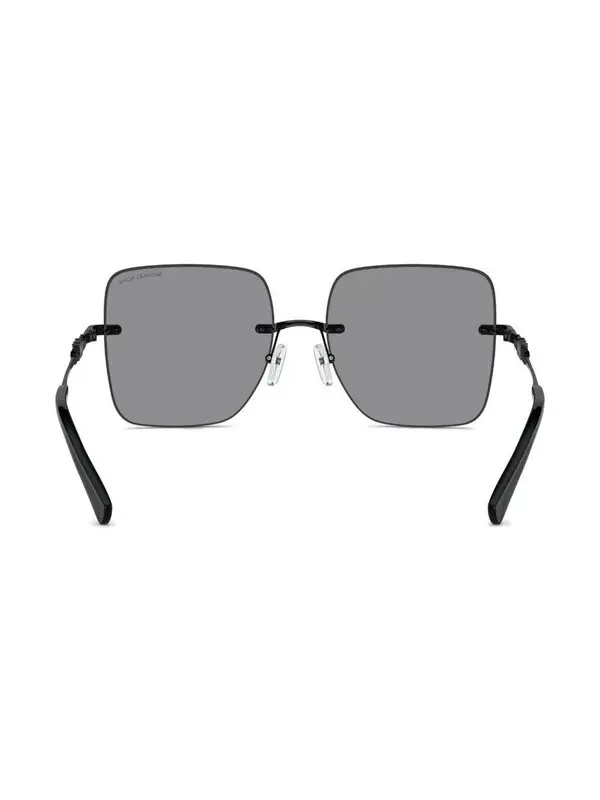 Michael Kors Rimless Square Frame Sunglasses With Chain-link Trim