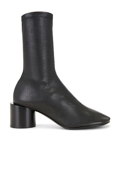 JIL SANDER Nappa Stretch Leather Ankle Boots - Black