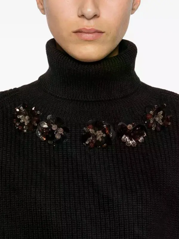 P.a.r.o.s.h Roll Neck Sequin Embellished Sweater