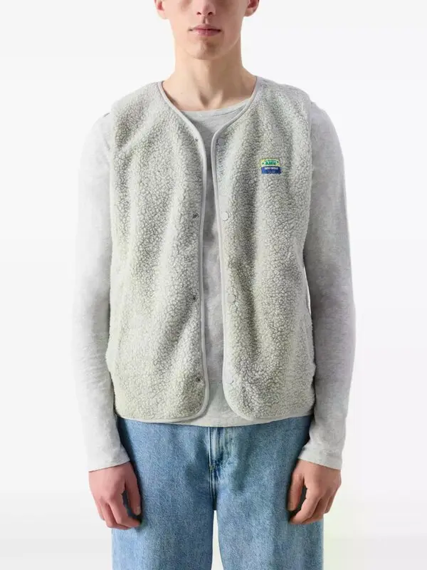 American Vintage Button-fastening Fleece Gilet - Grey