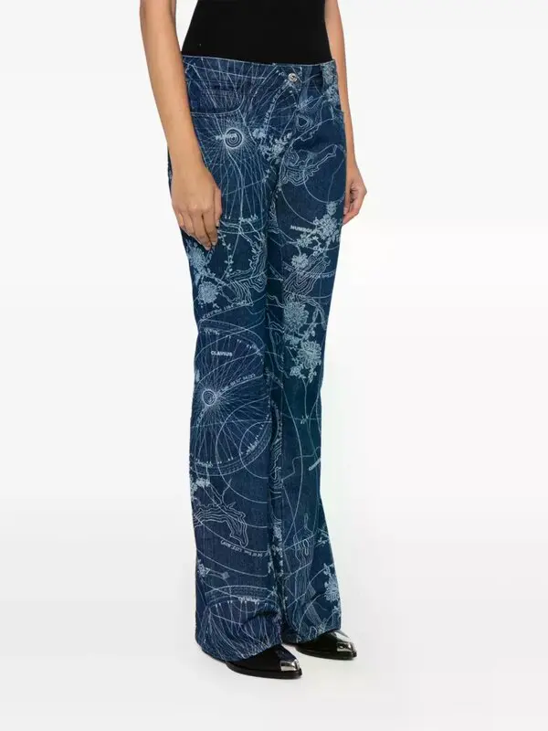 Off-White Graphic Print Flared Jeans